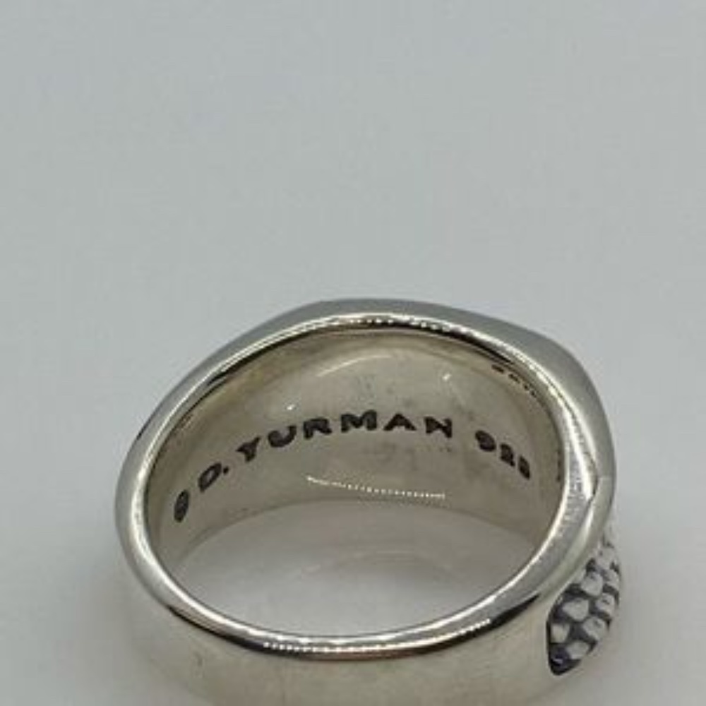 David Yurman Maritime 3 Rope Sterling Silver Ring - Gem